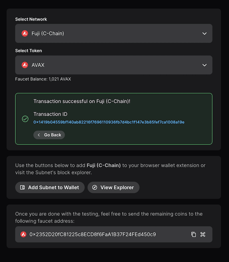 Get Test Funds | Avalanche Builder Hub