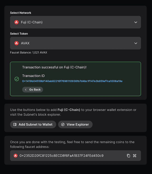 Get Test Funds | Avalanche Builder Hub